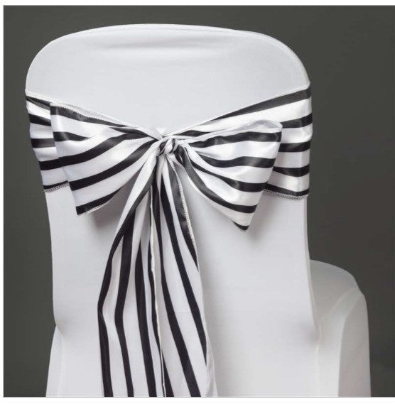5 - striped Chair Sashes Choose your color – K and N Designs
