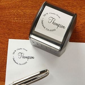 Circular custom return address stamp – K and N Designs