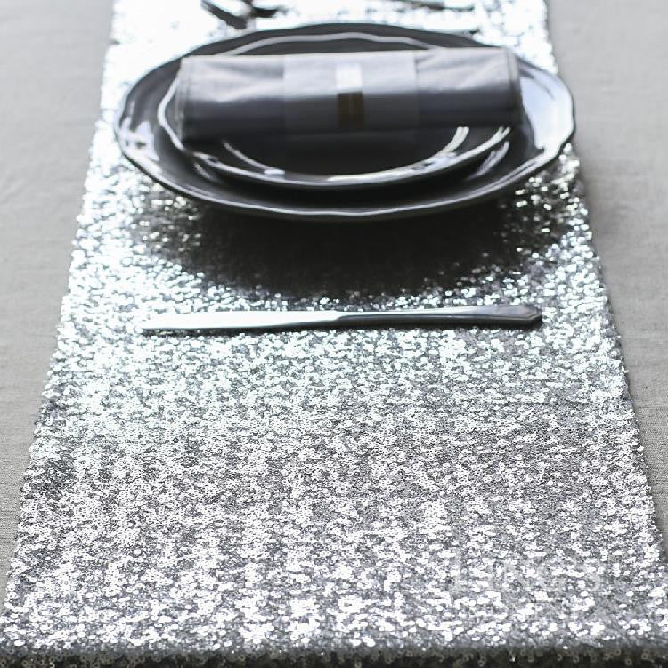 Silver Sequin Table Runner – K and N Designs